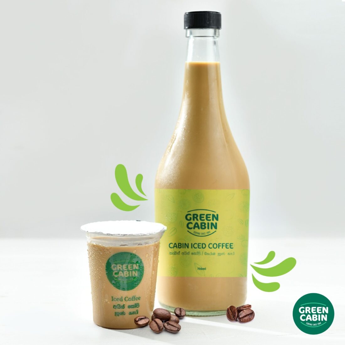 Cabin Iced Coffee 750Ml Bottle - Green Cabin